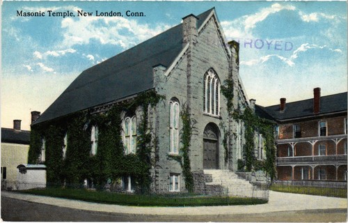 PC FREEMASONRY, MASONIC TEMPLE, NEW LONDON, CT, Vintage Postcard ...