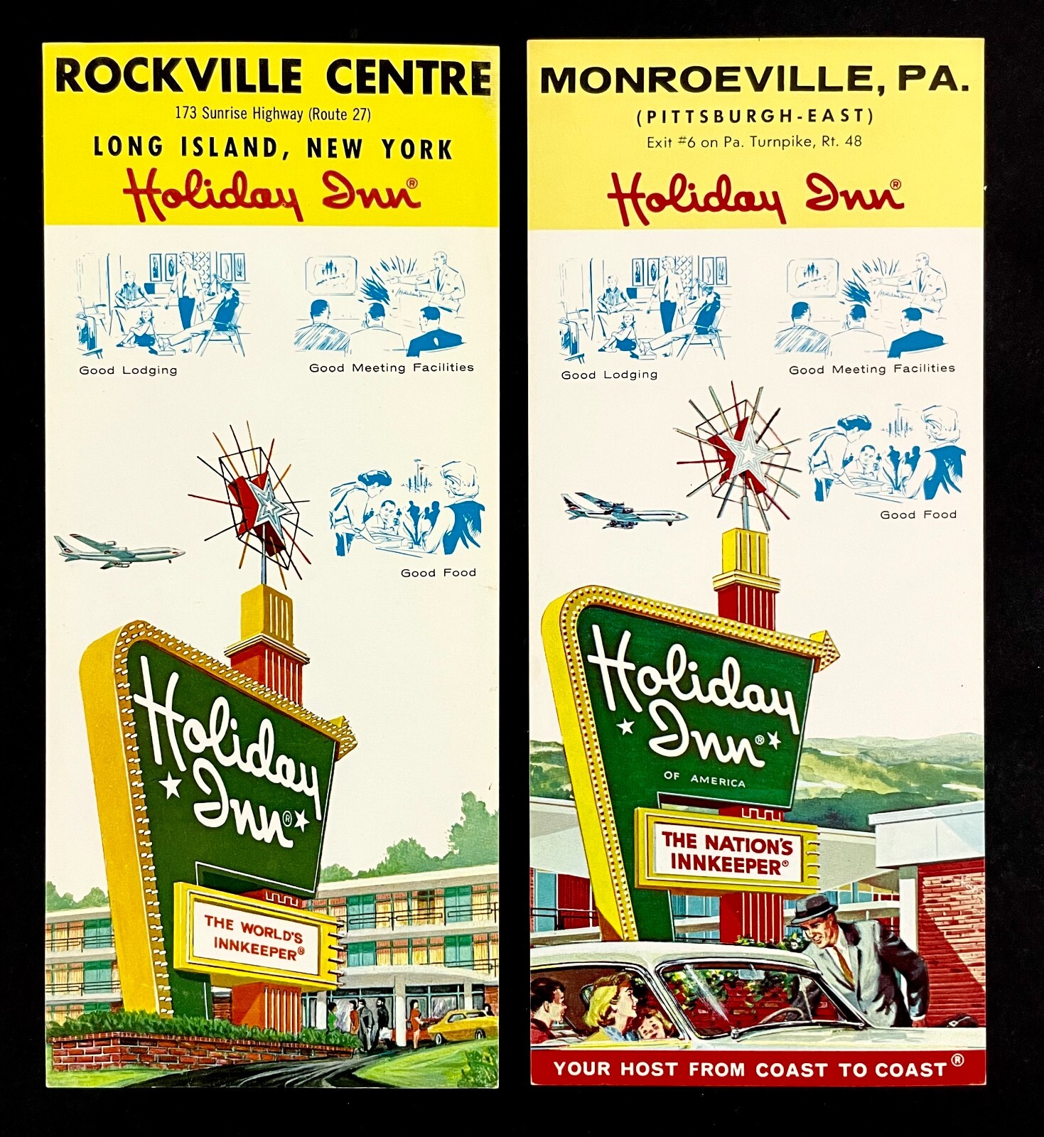 1960s Holiday Inn New England NY PA NJ VTG Hotel Travel Flyer Ad Card ...