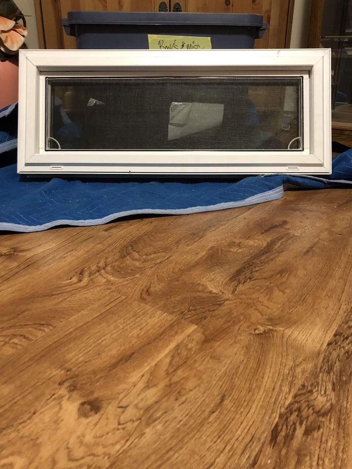 Hopper/Transom vinyl window/basement 3 1/4 thick w-31 12/16 H-12 12/16 ...