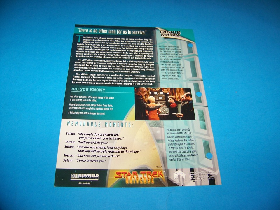 Star Trek Voyager "Vidiians" Star Trek Universe 1997 | eBay