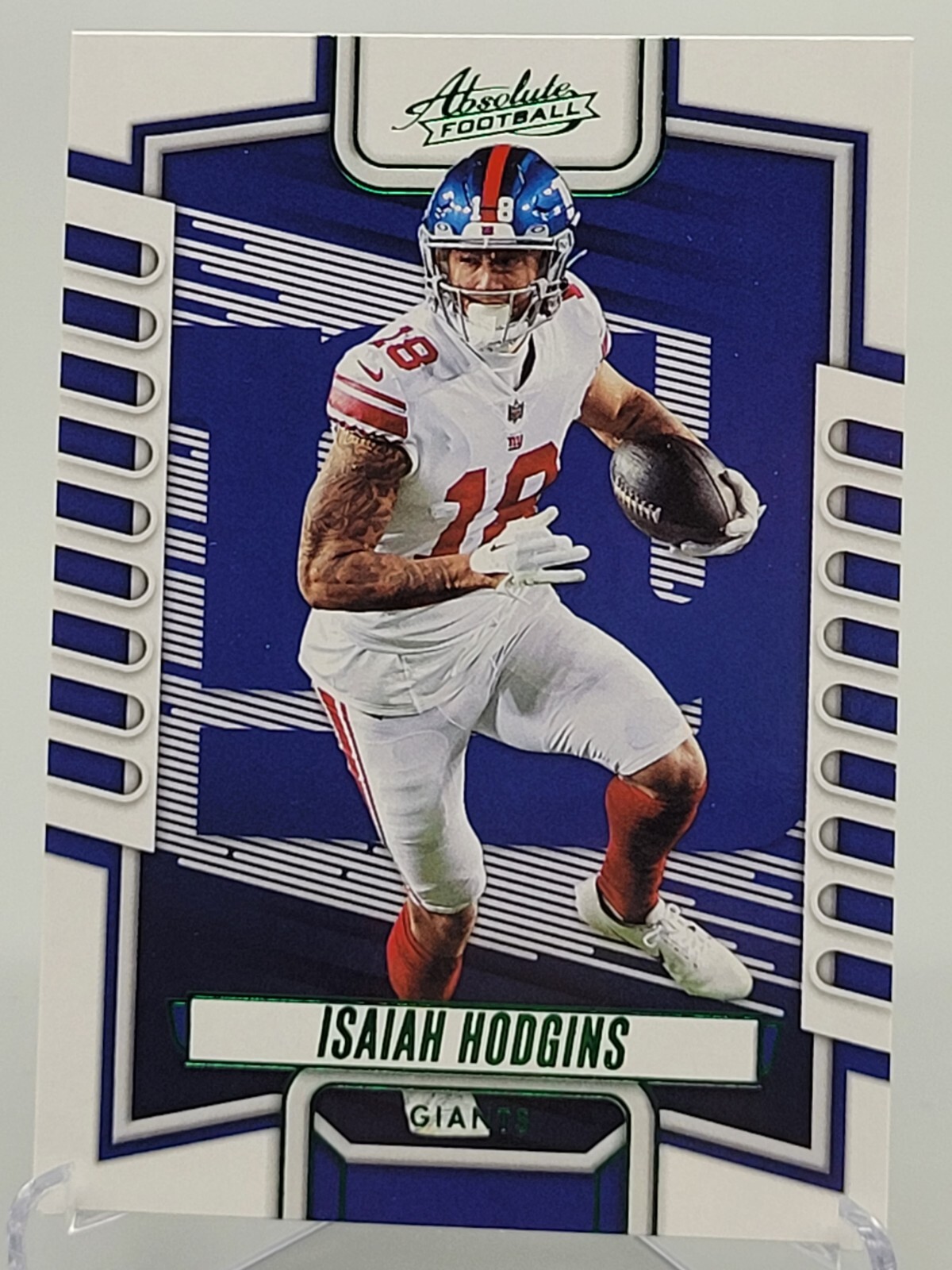 2023 PANINI ABSOLUTE ISAIAH HODGINS GREEN PARALLEL FOOTBALL CARD GIANTS ...