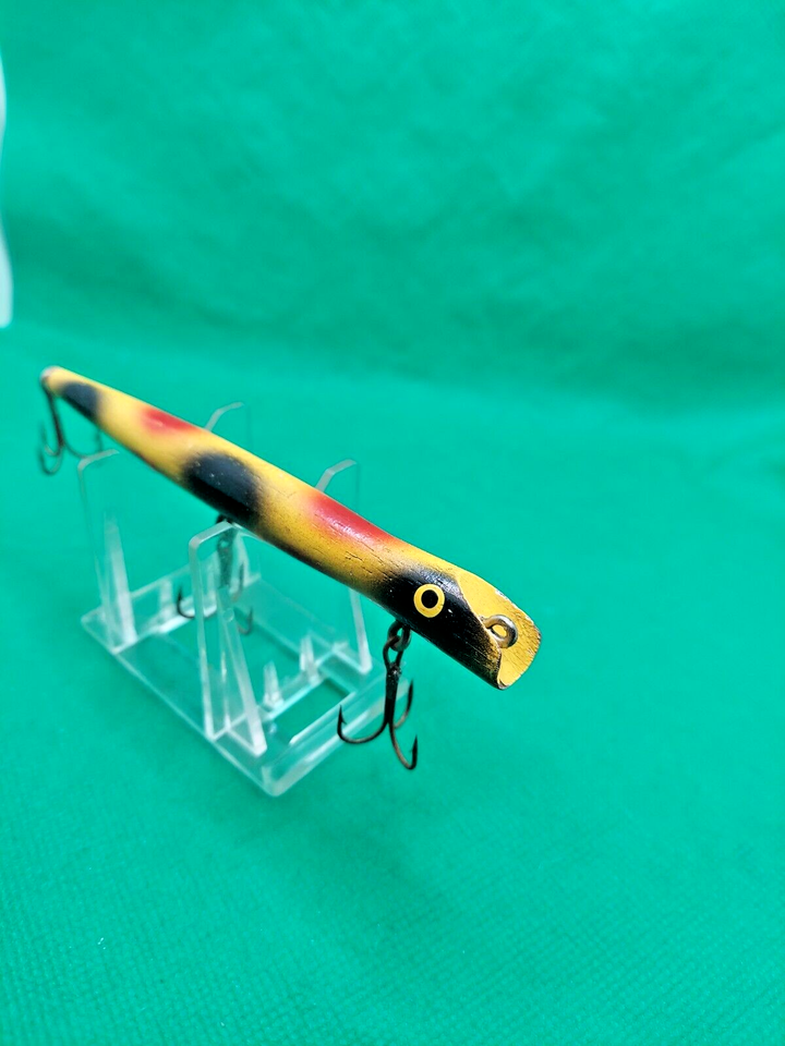 Old lure Vintage Wooden Pencil plug multi-colored lure for Walleye ...