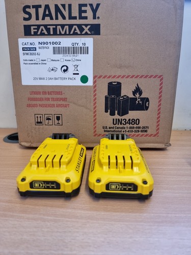Pack Of 2/1 Genuine Stanley FatMax V20 SFMCB202-XJ 18V 2Ah Li-Ion ...