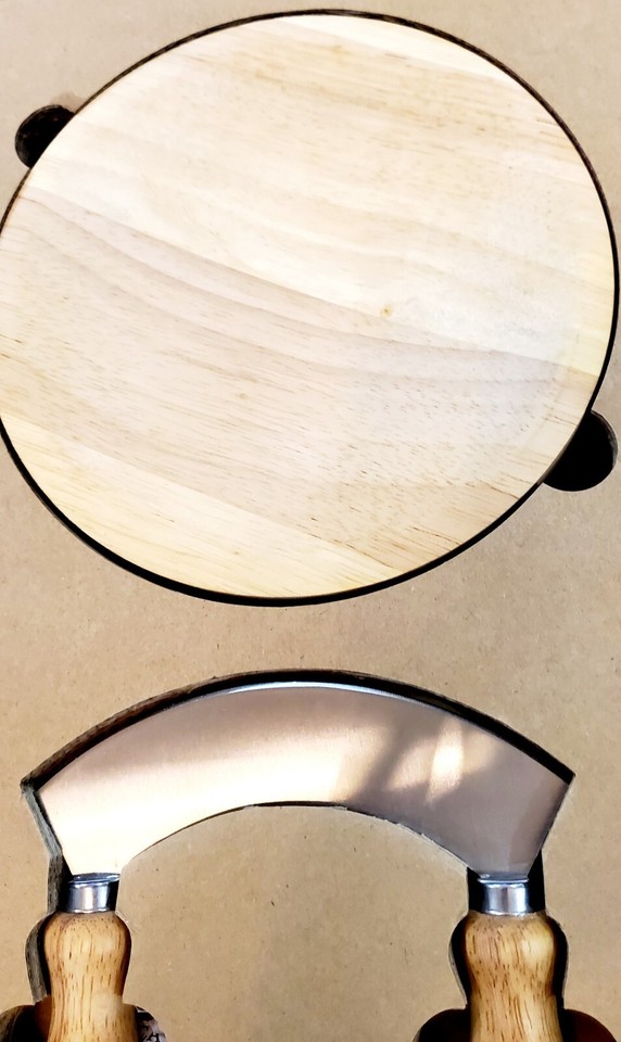 Mezzaluna Chopper Knife Bowl Cutting Board Chopping Box Set | eBay