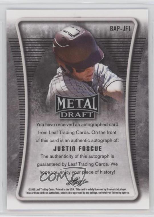 2020 Leaf Metal Draft Portrait Auto Justin Foscue #BAP-JF1 Auto | eBay