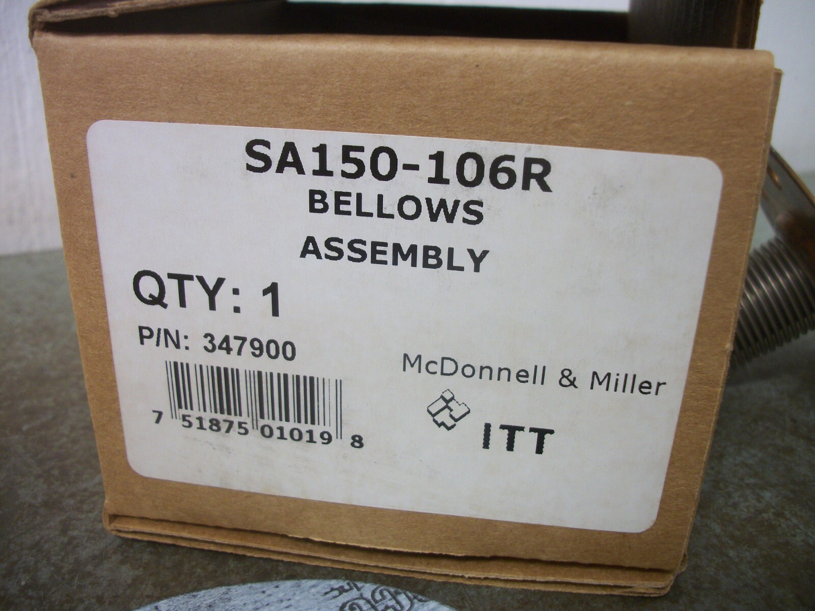 ITT MCDONNELL & MILLER 347900 BELLOWS ASSEMBLY SA150-106R NIB | eBay