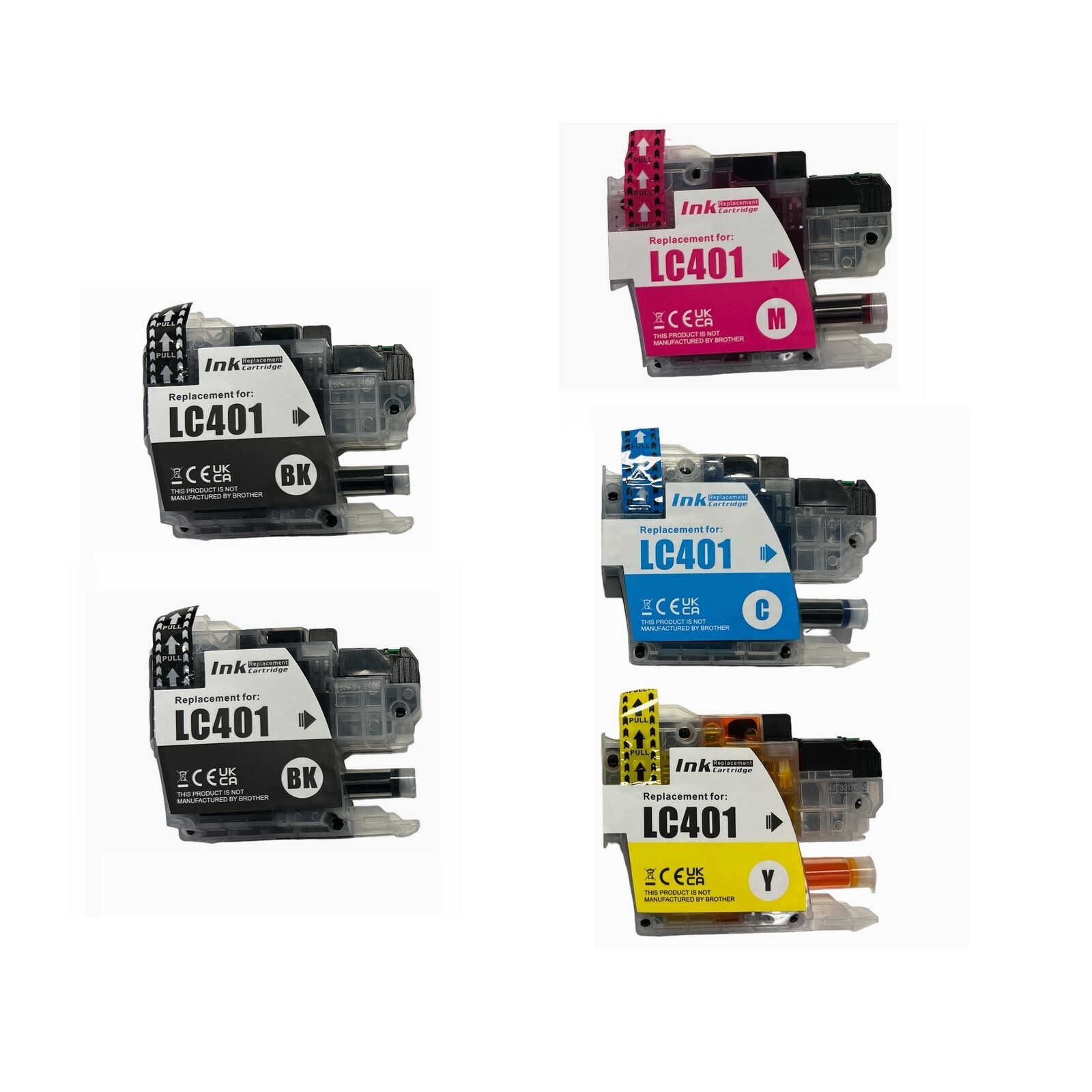 5pk Ink Cartridge Replacement for Brother LC401 for MFC-J1010DW J1012DW ...
