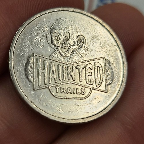 Haunted Trails Family Entertainment Center Token Coin Rare Silver Color ...