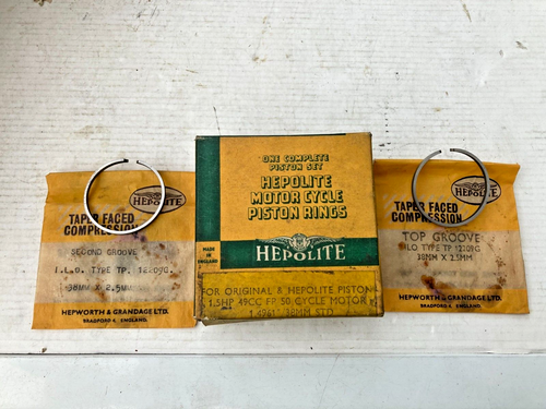 Genuine Hepolite Std Piston Rings For ILO Cyclemotor Etc Mopeds 49cc ...