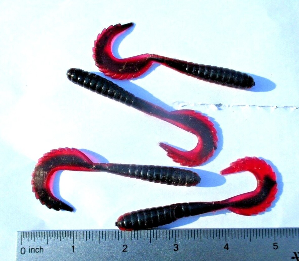 25ct BLOODLINE 3" Curly Tail GRUBS Bass Fishing Lures Walleye Baits ...