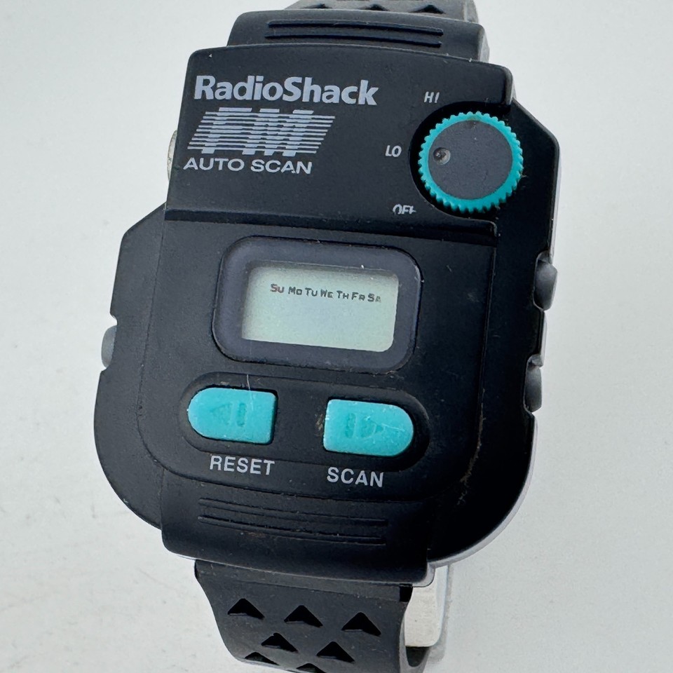 Vintage Radio Shack Quartz Digital Watch Men Black FM Radio ~ For Parts ...