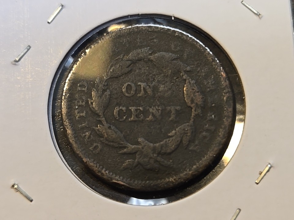 1842 United States Braided Hair Large Cent 1C Coin CIRCULATED ENV ...