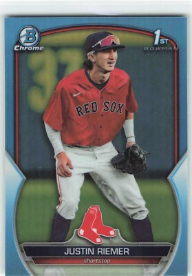 2023 Bowman Draft Chrome Justin Riemer 1st #BDC-182 SKY BLUE - Red Sox ...