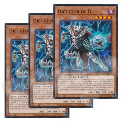 Yugioh - Dictator of D. x 3 - Unlimited Misprint NM - Plus Free Holo ...