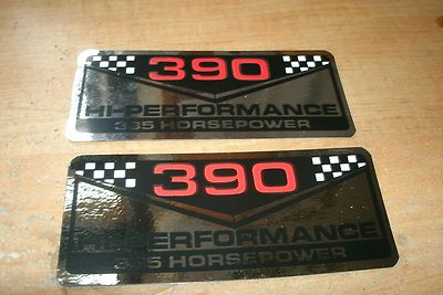 FORD 390 HI-PERFORMANCE 335HP VALVE COVER DECALS FAIRLANE GALAXIE ...