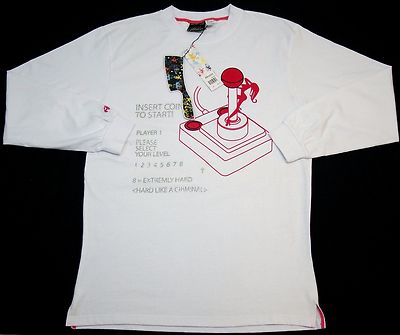 Akcess Men Rhinestone Embellish Graphic Urban Hip Hop Long Sleeve T ...