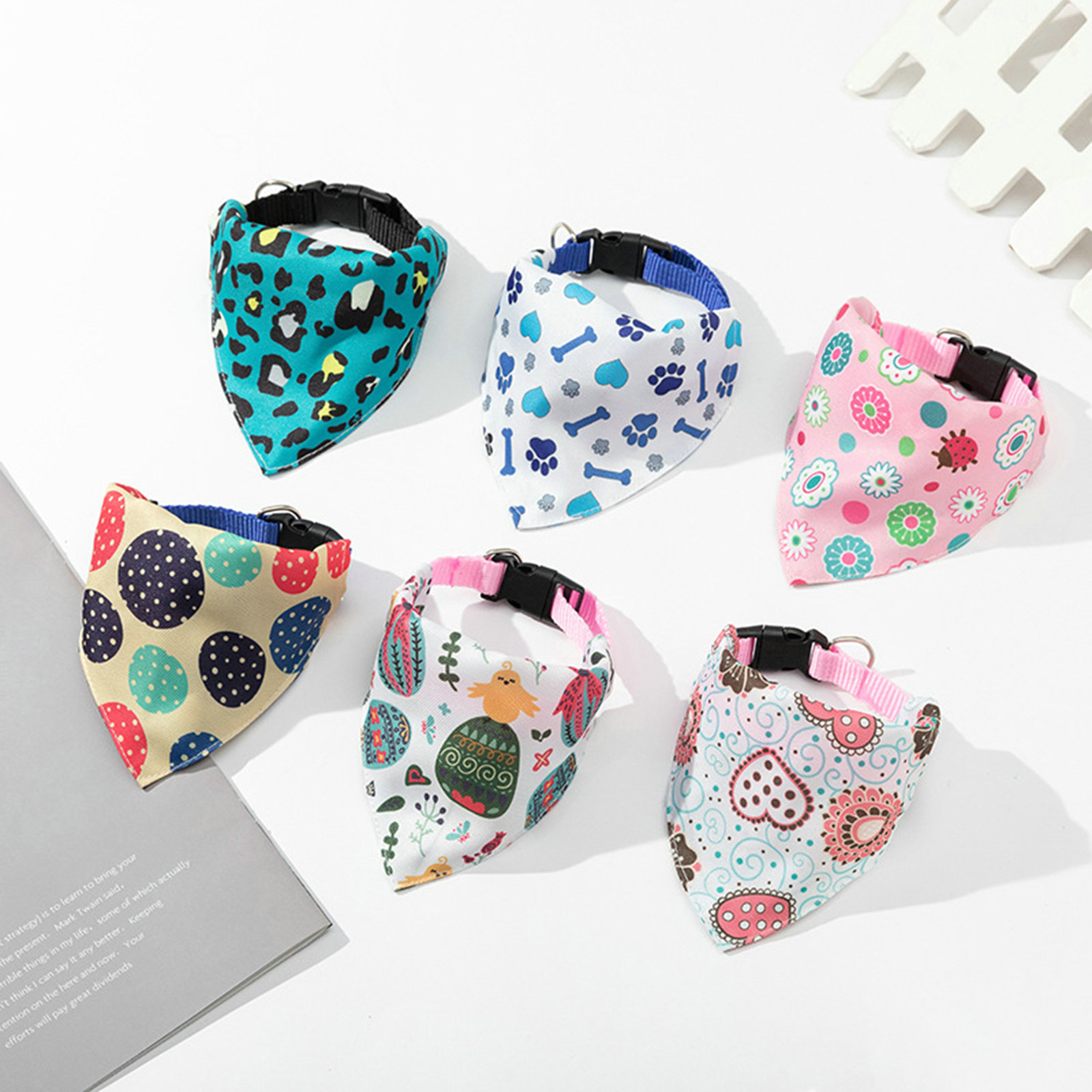 Pet Collar Anti-suffocation Dress Up Bird Dot Flower Dog Bib ...