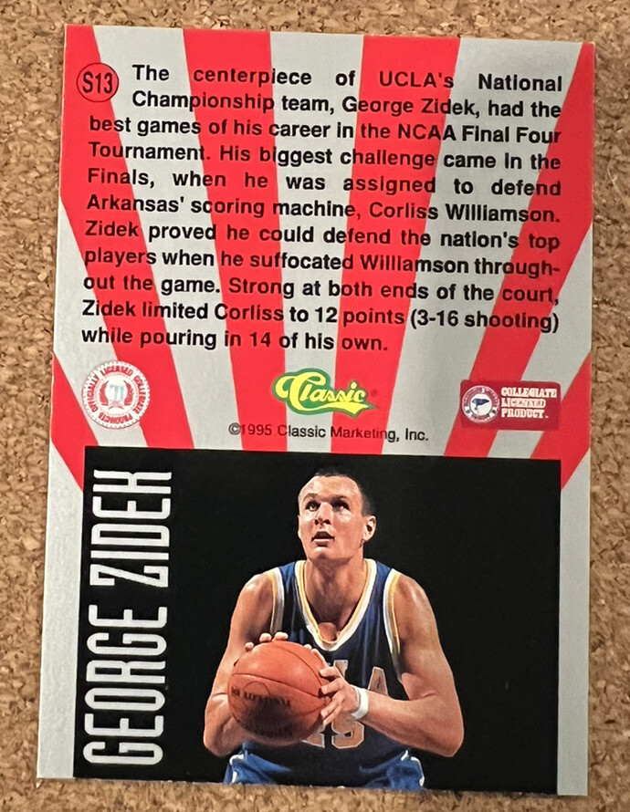 GEORGE ZIDEK 1995 CLASSIC ROOKIES "SHOWTIME" UCLA ROOKIE /1500!! | eBay