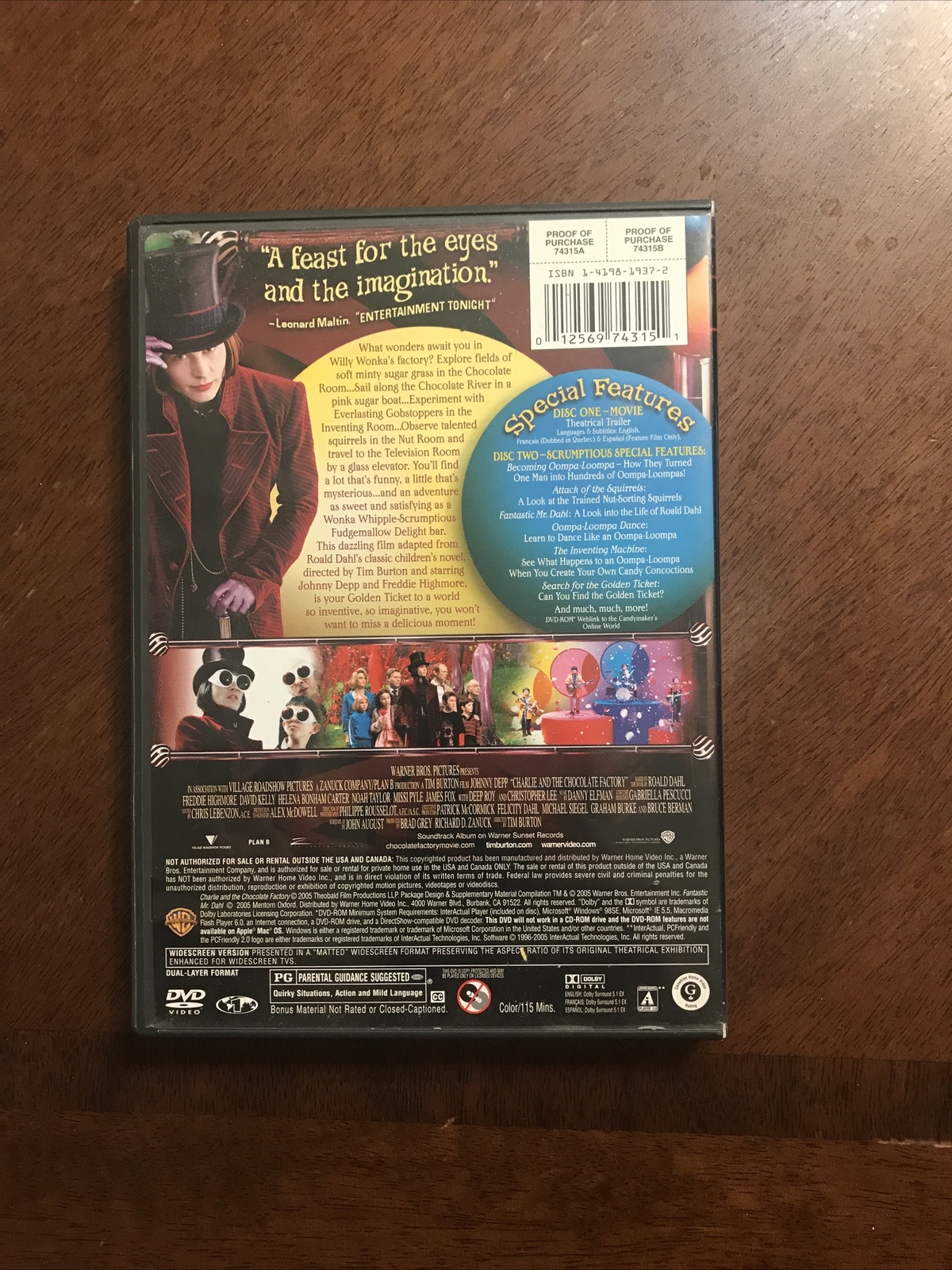 Charlie and the Chocolate Factory (DVD, 2005, 2-Disc Set, Widescreen ...