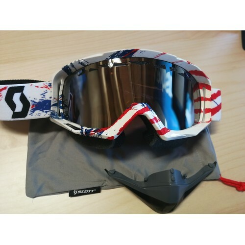 Scott Tyrant Snowcross Weiß Blau Rot Chrome ACS Winter Schnee Getönt ...