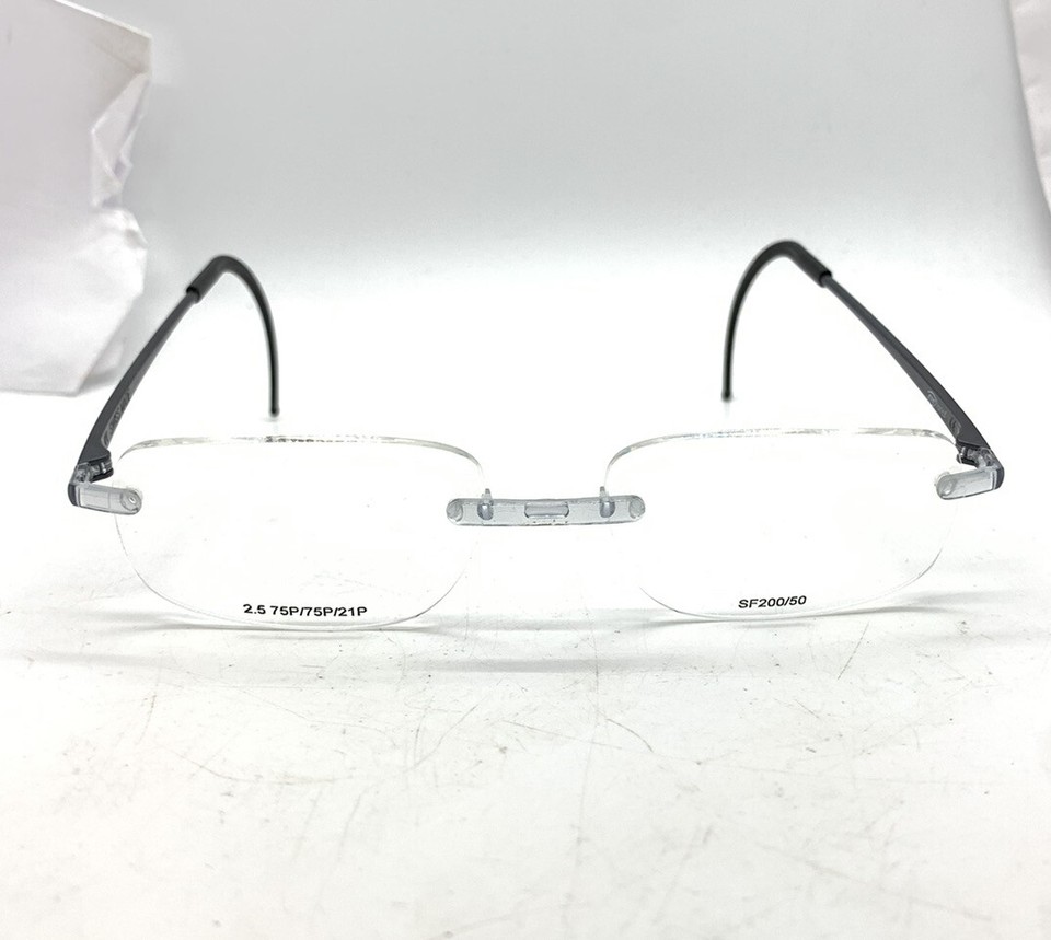 EYEPHORICS EYEGLASSES RIMLESS PLASTIC CABLE TEMPLE SWISS MADE Gray Z1 ...