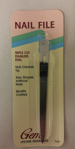 Vintage Nail File! Triple Cut Stainless Steel! (Gem 1988) Unique old ...