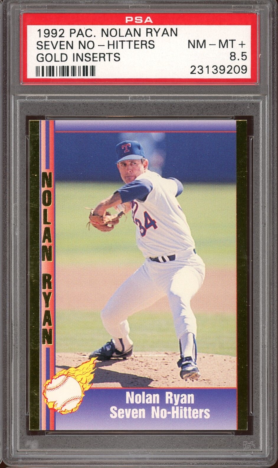 1992 Pacific Nolan Ryan Gold Inserts Baseball Seven No-hitters PSA 8.5 ...