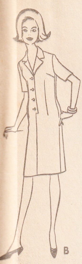 McCalls 7544 Pattern Dress or Top Skirt Front Button Vintage 1960's Sz ...