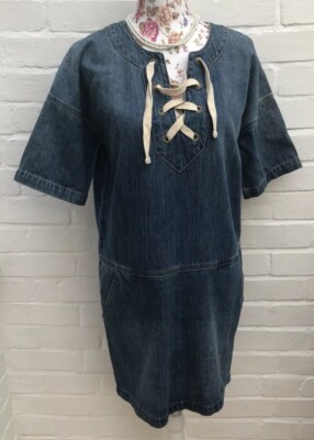 Lab Dip Paris Denim Dress Size 26 Medium/Large Shift Boxy Fit 14 16 ...