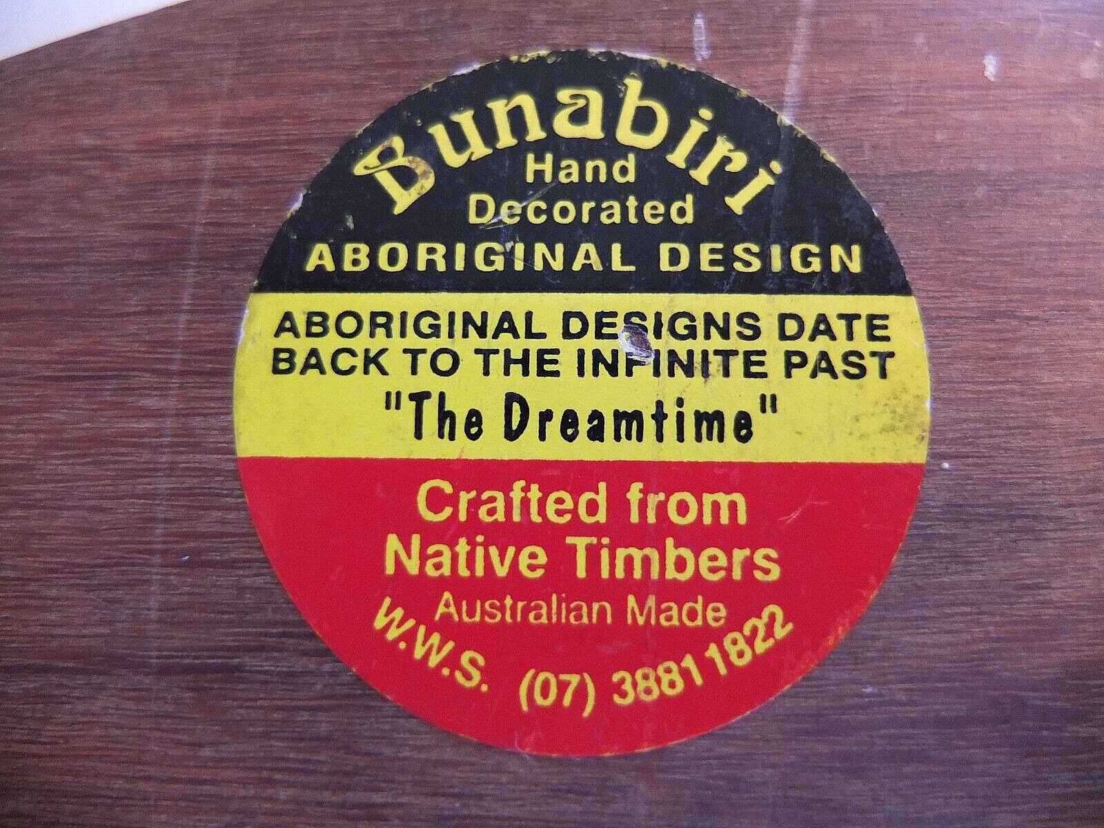 Vintage Aboriginal art boomerang Bunabiri | Grelly USA