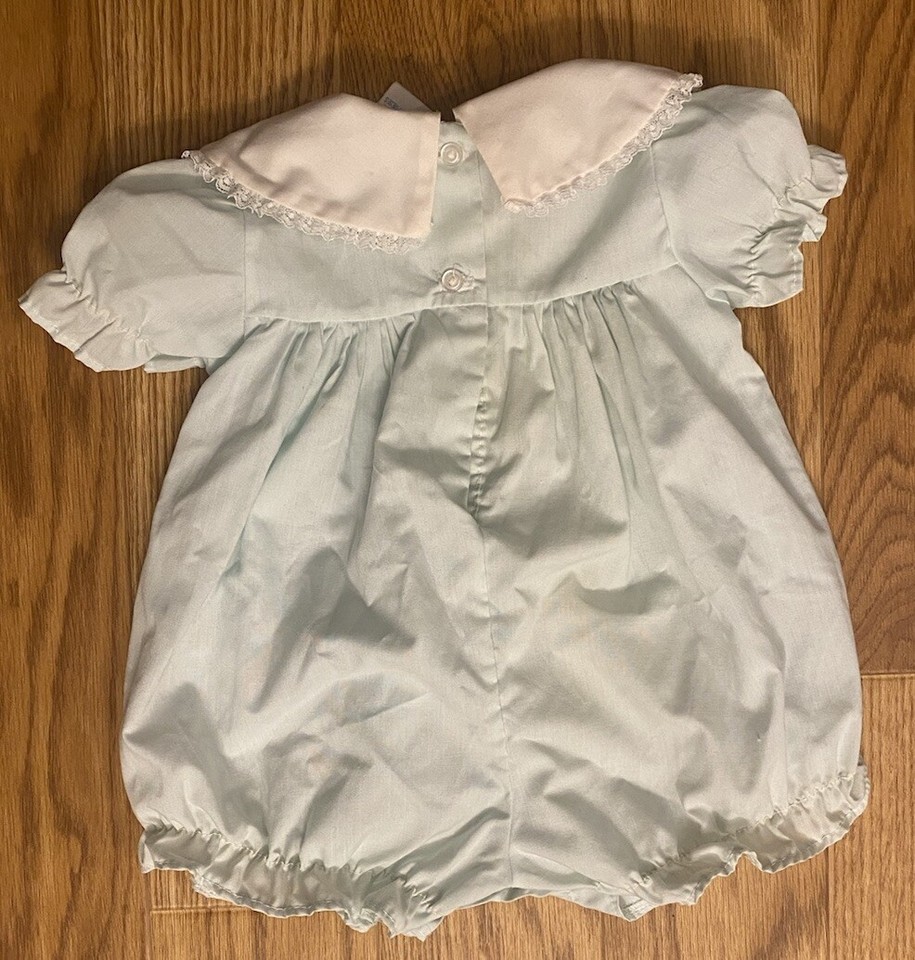 Vintage Alexis Infant Baby Girl 3 Months Smocked Blue Bubble Romper | eBay