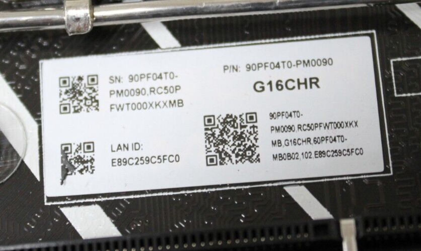 ASUS ROG STRIX G16CHR MOTHERBOARD Intel 14th Gen DDR5 LGA1700 m-ATX ...