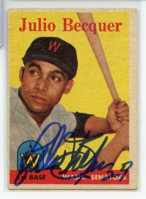 Julio Becquer signed autographed AUTO 1958 Topps card #458 Senators | eBay