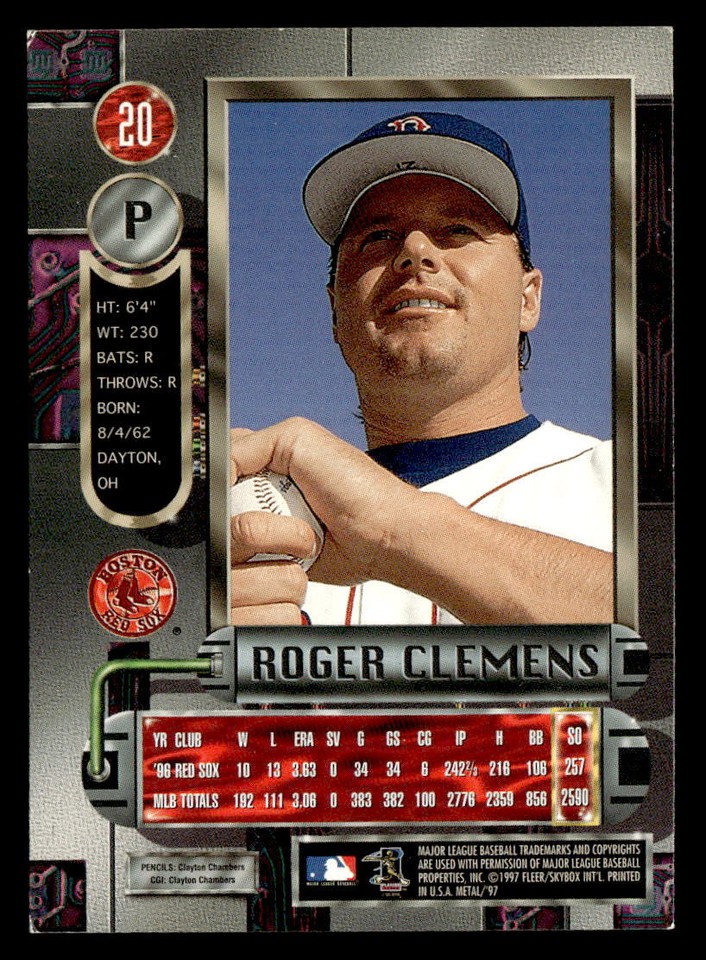 Roger Clemens 1997 Metal Universe Card #20 Boston Red Sox | eBay