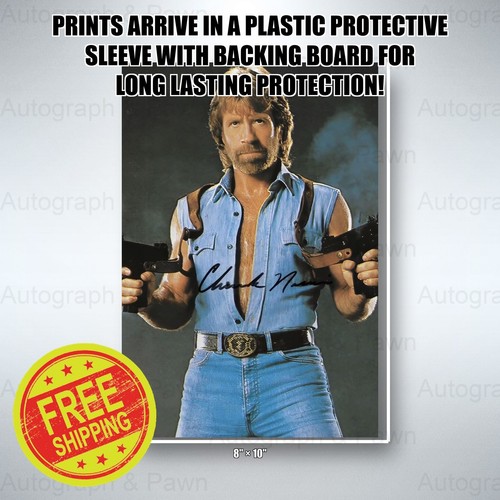 Chuck Norris 8x10 SIGNED AUTOGRAPH RARE PHOTO SIGNATURE REPRINT FREE ...