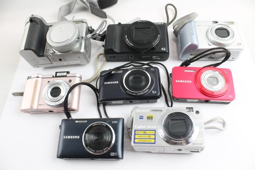 Assorted Vintage Digital Compact Cameras Inc Samsung, Sony, Etc. Job ...