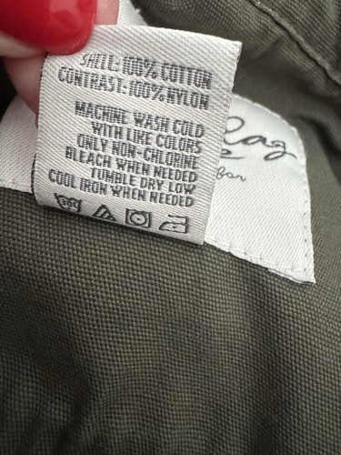 American Rag Army Green cotton & nylon light windbreaker utility jacket ...