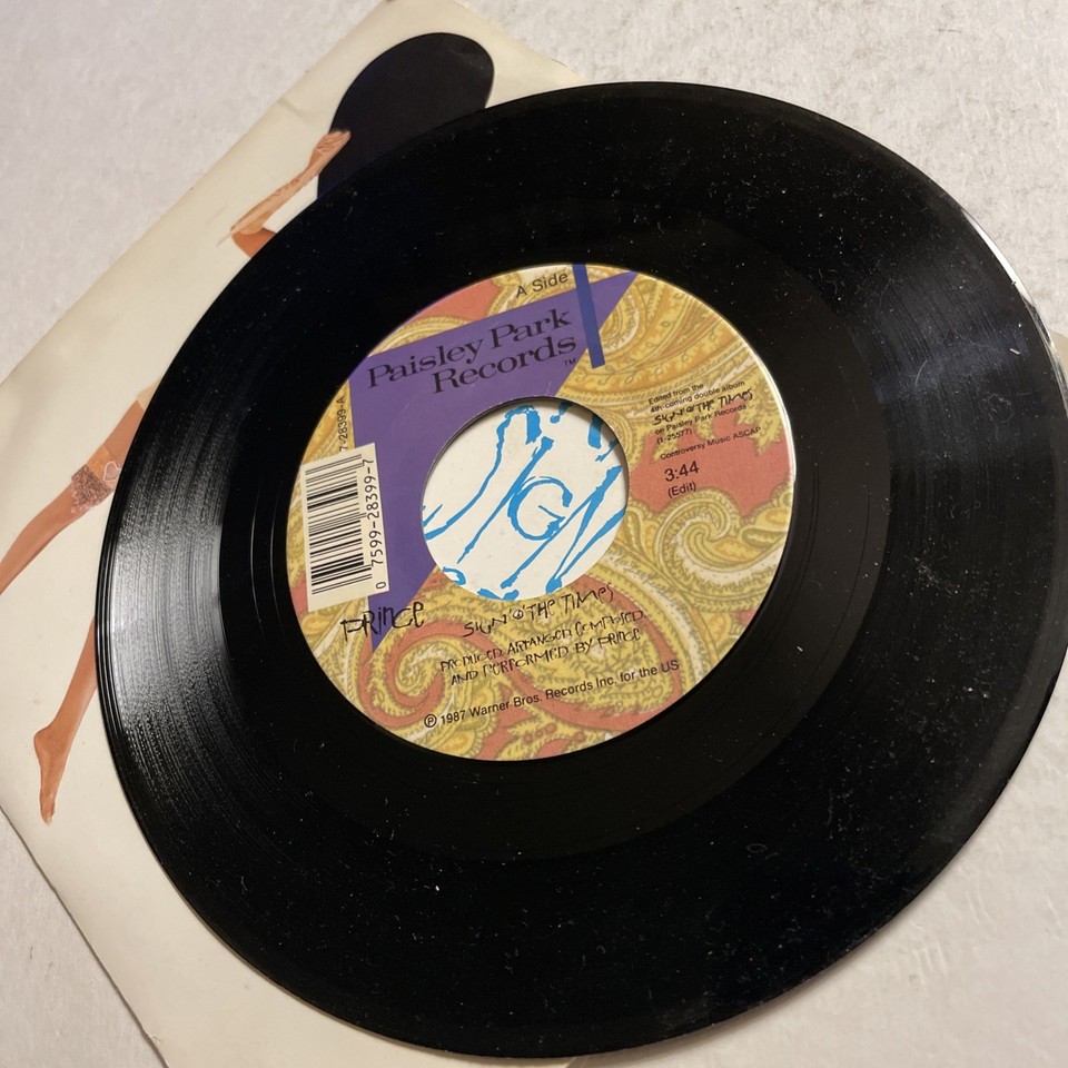 PRINCE "Sign "O" The Times" 1987 7" Single 45 Paisley Park ‎–28399 | eBay