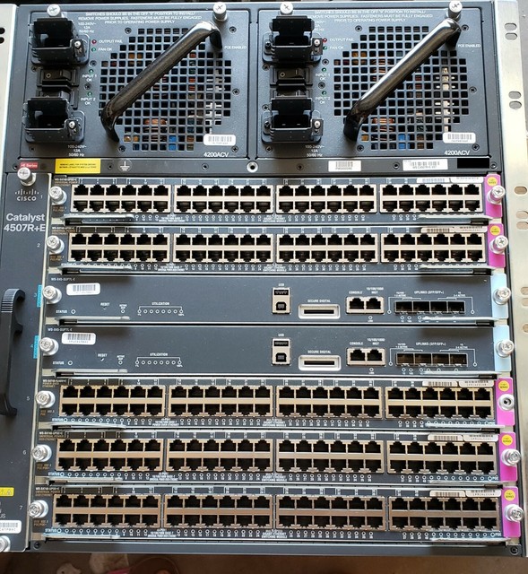Cisco Catalyst 4507R+E Fully Loaded with 5X WS-X4748-UPOE+E & 2X WS-X45 ...