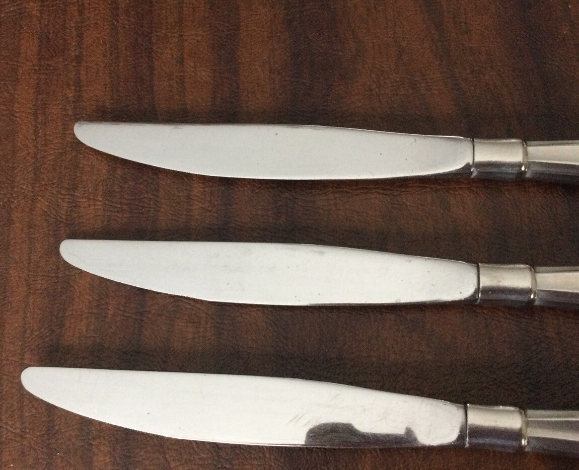 Oneida Cubed ACT II Satin Stainless Flatware 3 Dinner Knives | eBay
