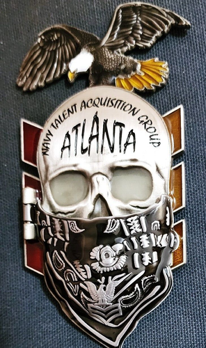 Amazing 2" Navy USN FCPOA Challenge Coin NTAG Atlanta Recruiting | eBay