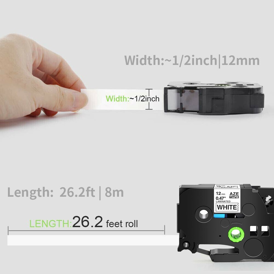 4PK TZe TZ-231 Black on White Label Tape For Brother P-Touch PT-D200 ...