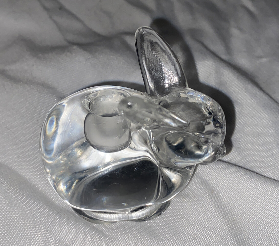Vintage Biedermann Glass Bunny Rabbit Small Taper Candleholder Measures ...