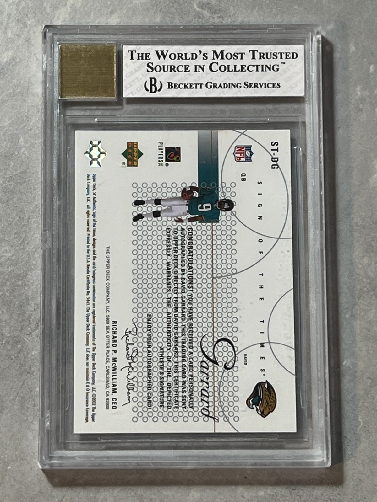 2002 SP Authentic - Sign of the Times David Garrard #ST-DG (AU, RC) for ...