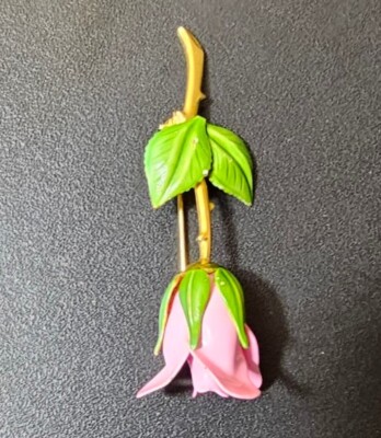 pink rose brooch pin | eBay