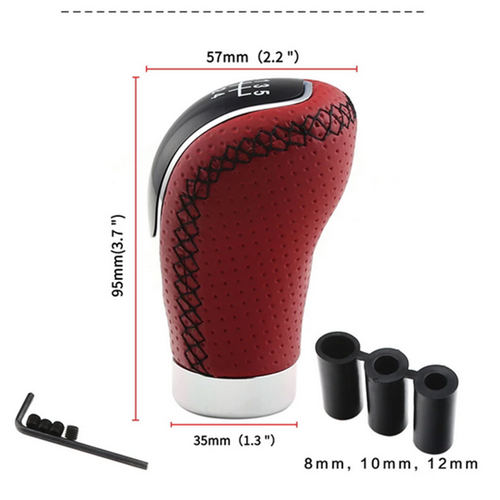 Universal Leather Manual Car Shifter Shift Handle Bollard Head Auto ...
