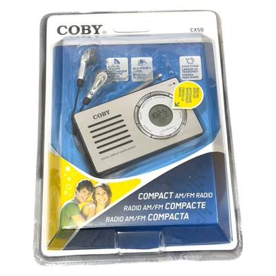 Coby CX50 Compact AM/FM Radio Digital LCD Tuner New Sealed with ...