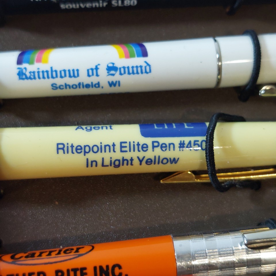 VTG 1970-80s Souvenir Ritepoint Salesman Sample Pen Lot 24 Advertising ...