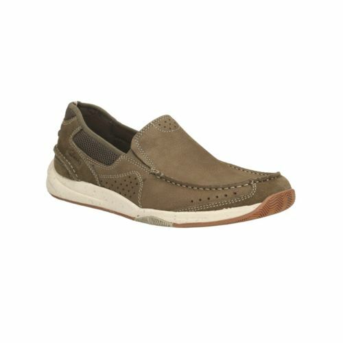 Clarks Hommes Allston Free - Large Fit Olive Nubuck Slip-On UK 8, 9, 10 ...