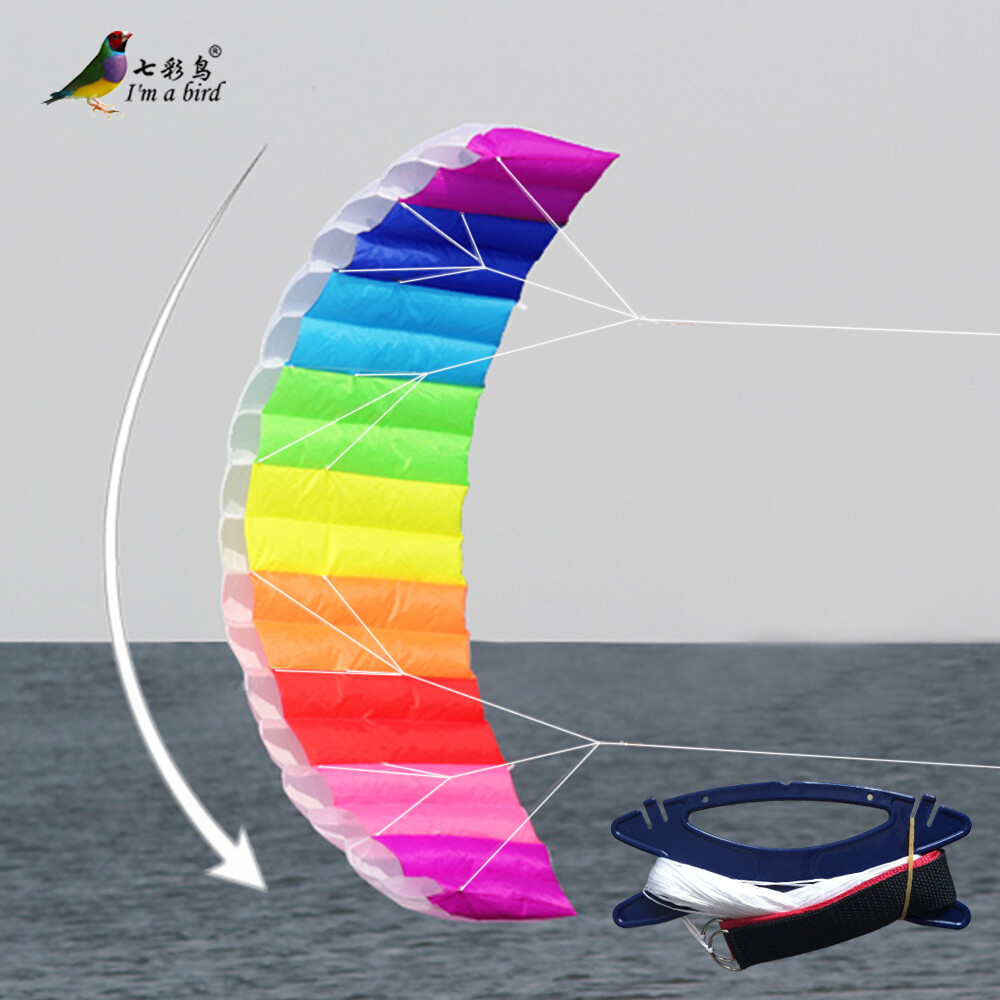 NEW 2.7m Rainbow 2 Line Stunt Parafoil POWER Sport Kite Parasail kite ...